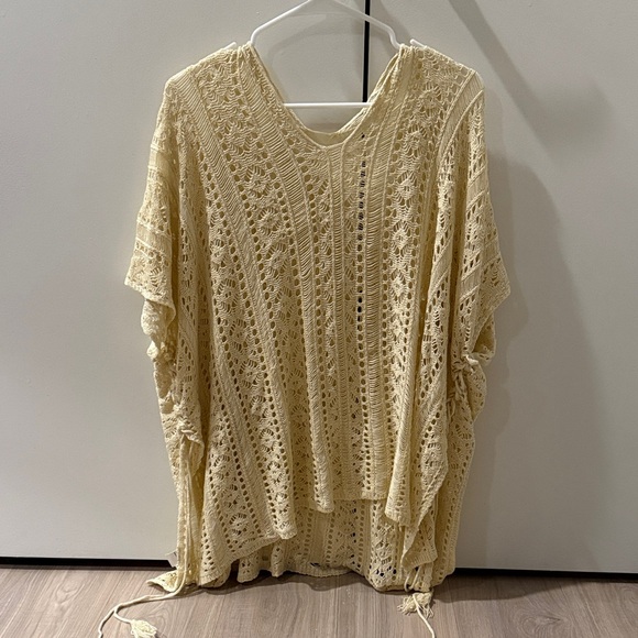 Swim | Cream Crochet Poncho | Poshmark